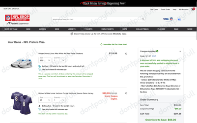 NFL Shop Coupons - 60% Off Promo Code December 2025