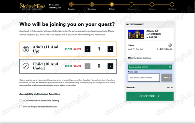 Medieval Times Coupons - 31% Off Promo Code Jan 2026