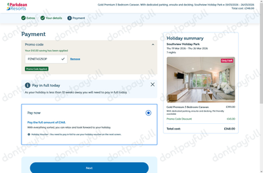 Parkdean Resorts Promo Codes - Get 30% Off in Mar 2026